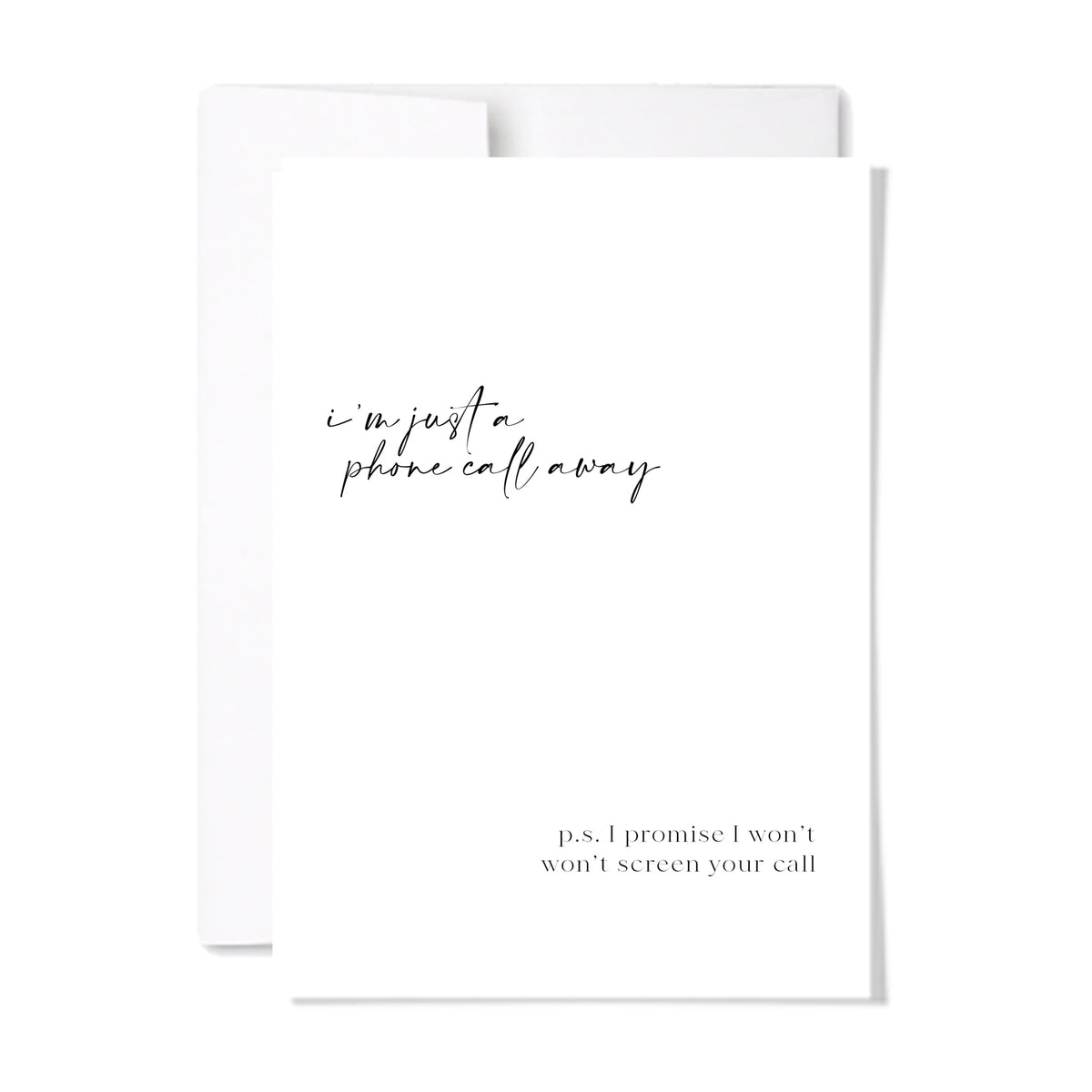Phone Call Away Card – Paperscript
